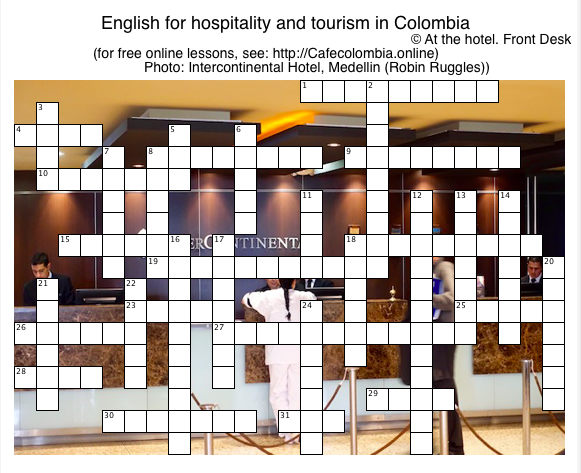 Crossword Puzzle: At the hotel front desk – Eloray